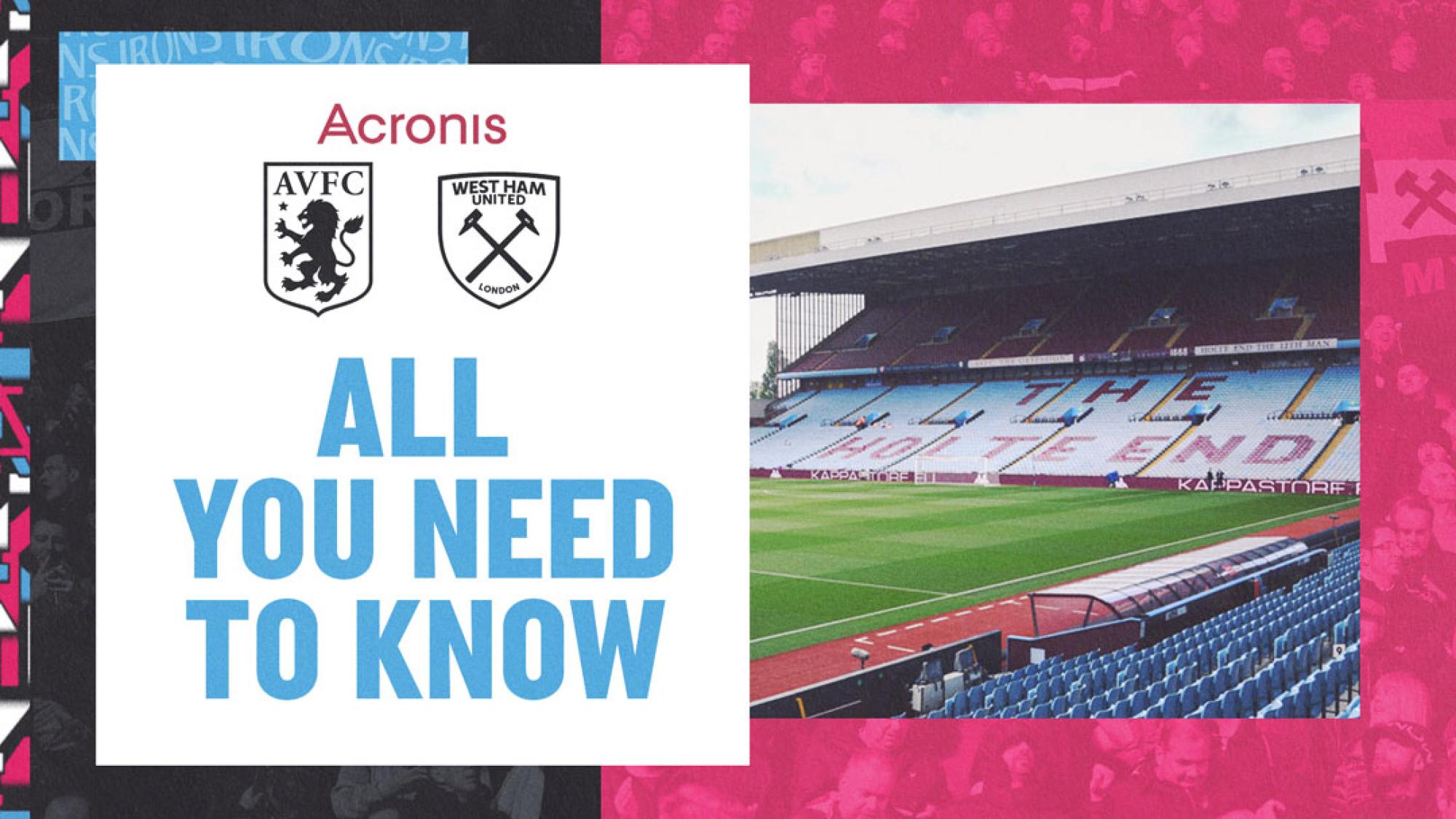Aston Villa V West Ham United All You Need To Know West Ham United F C